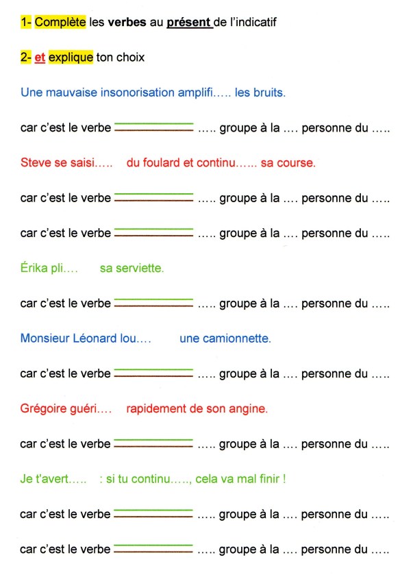 Un point sur le présent de l’indicatif | Fantadys